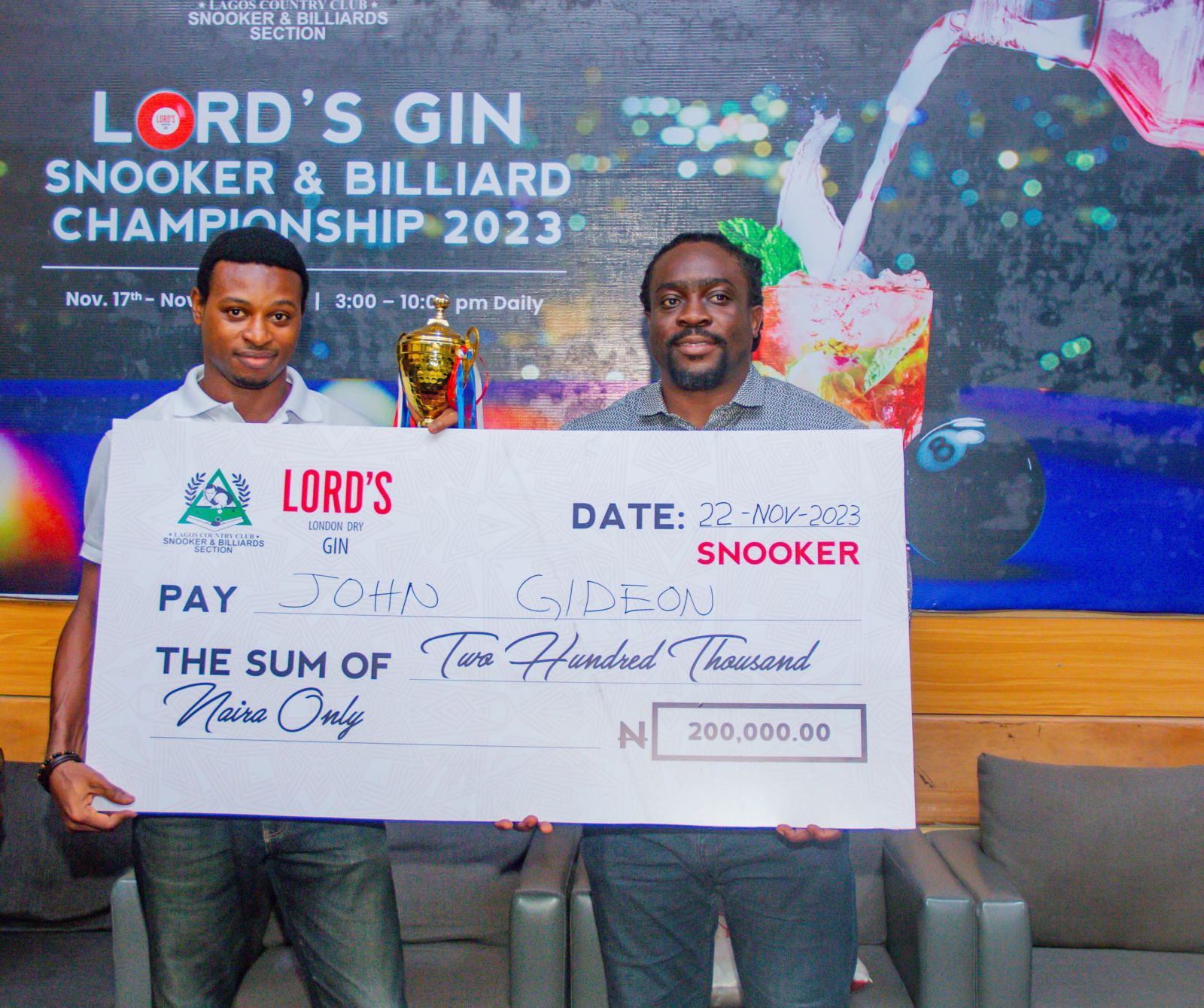 Lord’s Dry Gin Elevates Sportsmanship At 2023 Snooker, Billiard ...